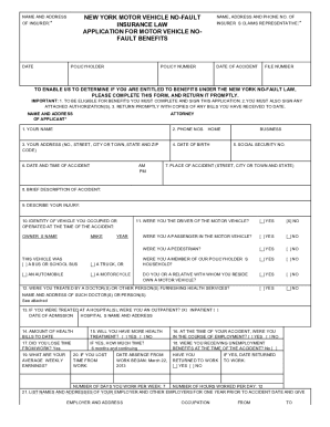 Fillable Online No-Fault Application BLANK.rtf Fax Email Print - pdfFiller