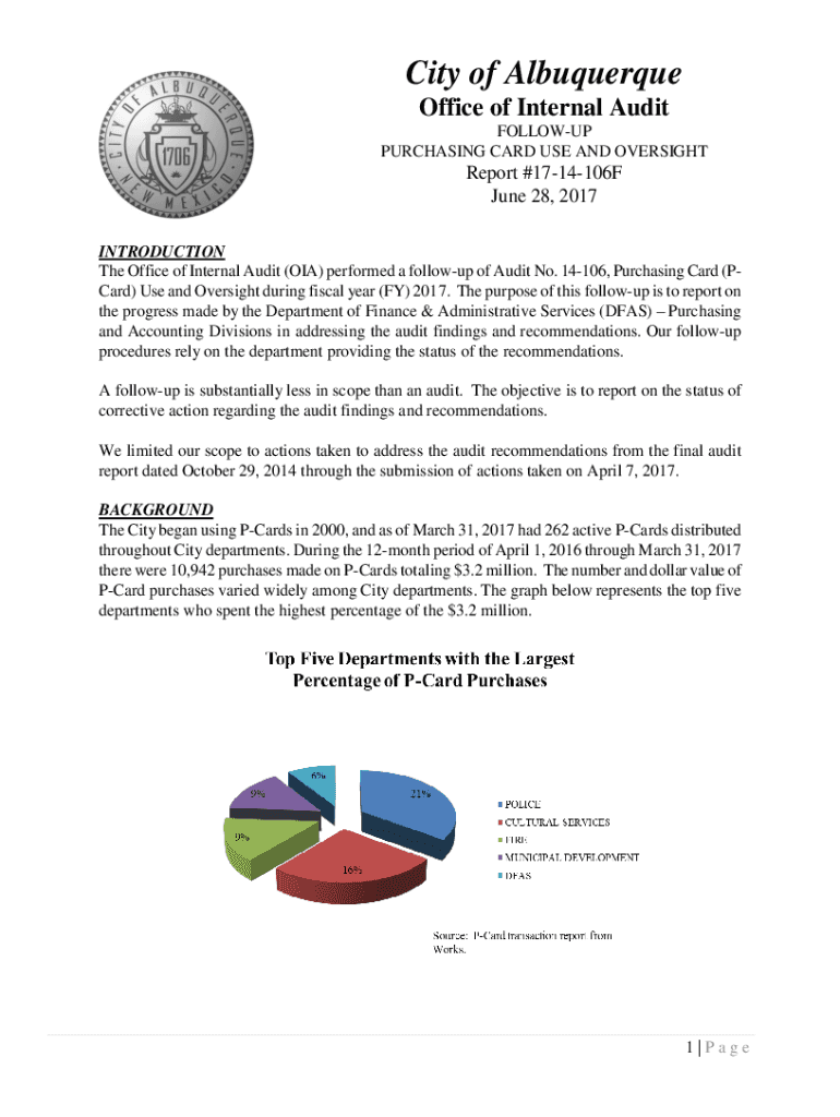 Fillable Online Internal AuditCity of Albuquerque Fax Email Print - pdfFiller