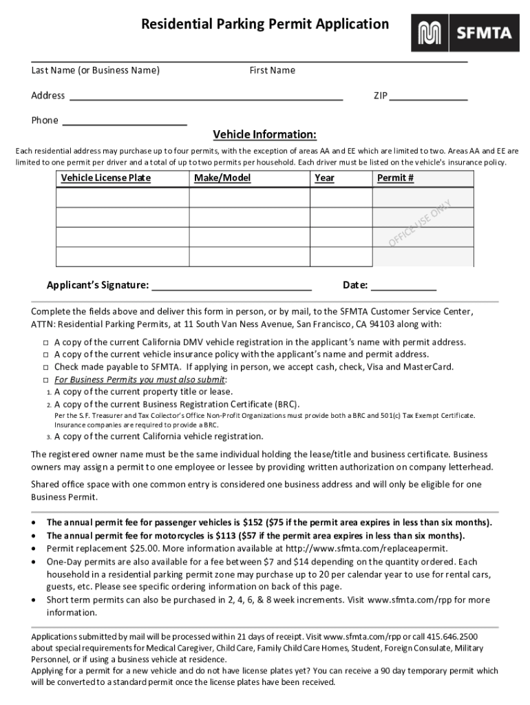 Fillable Online limited to one permit per driver and a total of up to ...