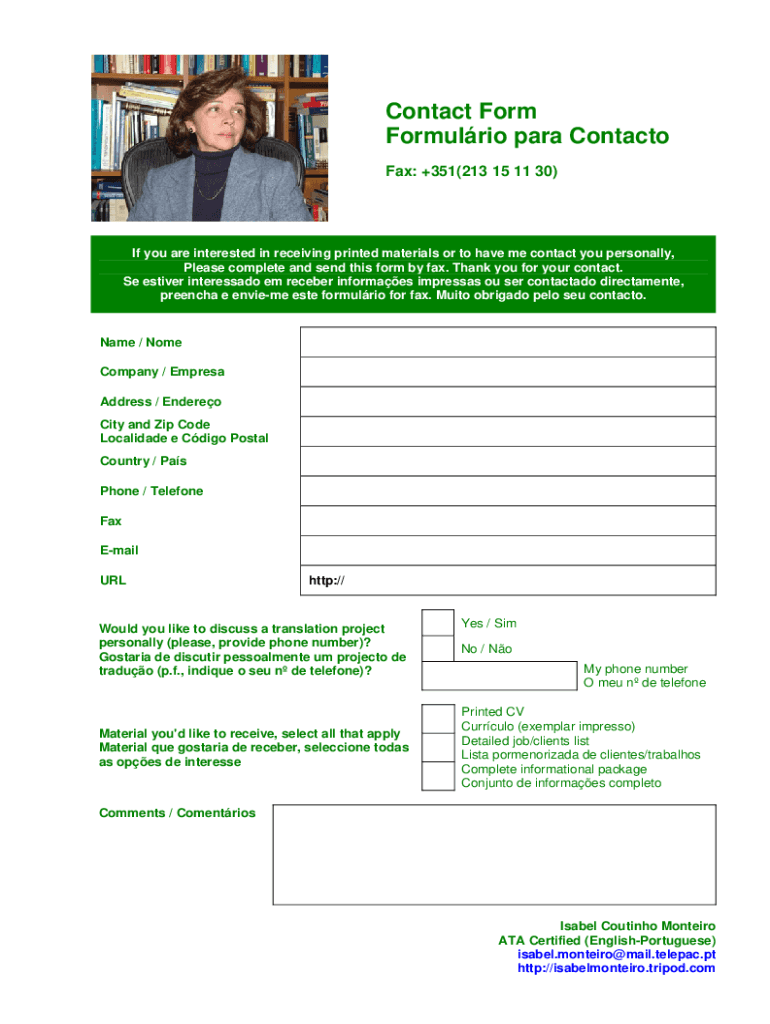 Fillable Online ICM - Contact Form Fax Email Print - pdfFiller