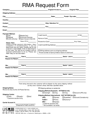Fillable Online RMA Request Form.PMD Fax Email Print - pdfFiller