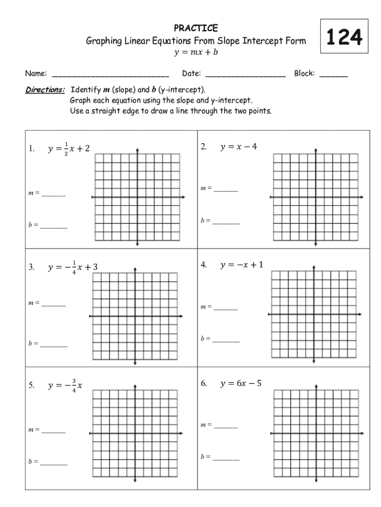 Fillable Online p. 124 (Graphing Linear Equations).docx Fax Email Print ...