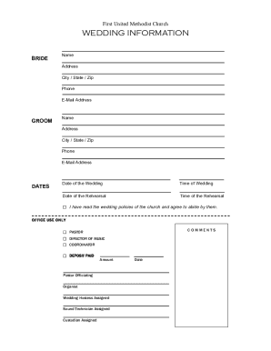 Fillable Online Wedding Information Sheet.qxp Fax Email Print - pdfFiller