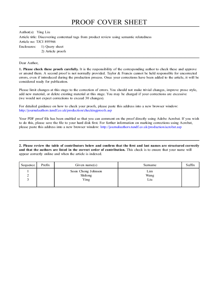 Fillable Online PROOF COVER SHEET - COnnecting REpositories Fax Email Print - pdfFiller