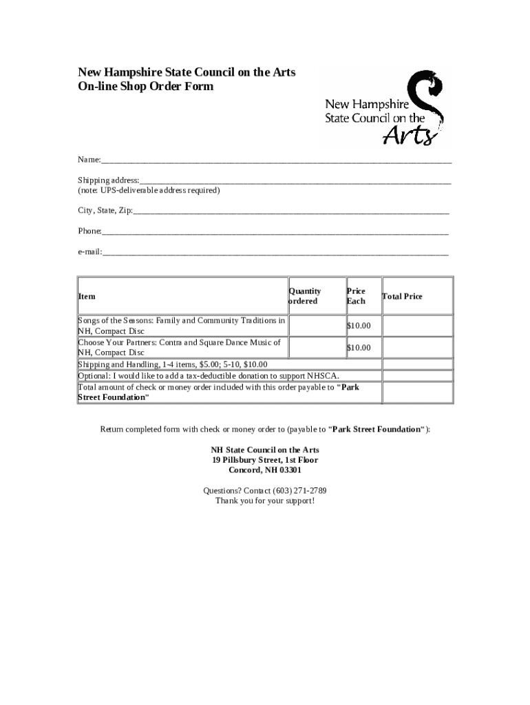 On-line Shop Order Doc Template | pdfFiller