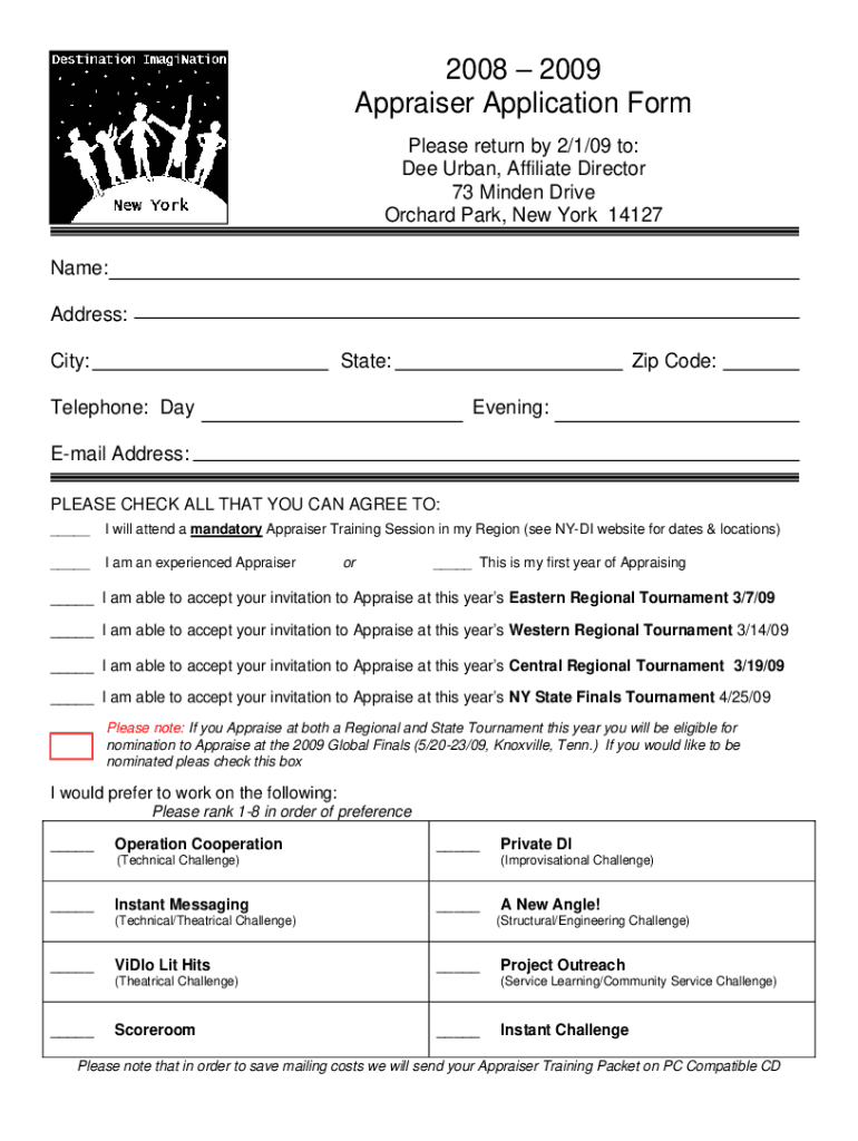 Fillable Online Appraiser Application Form Fax Email Print - pdfFiller