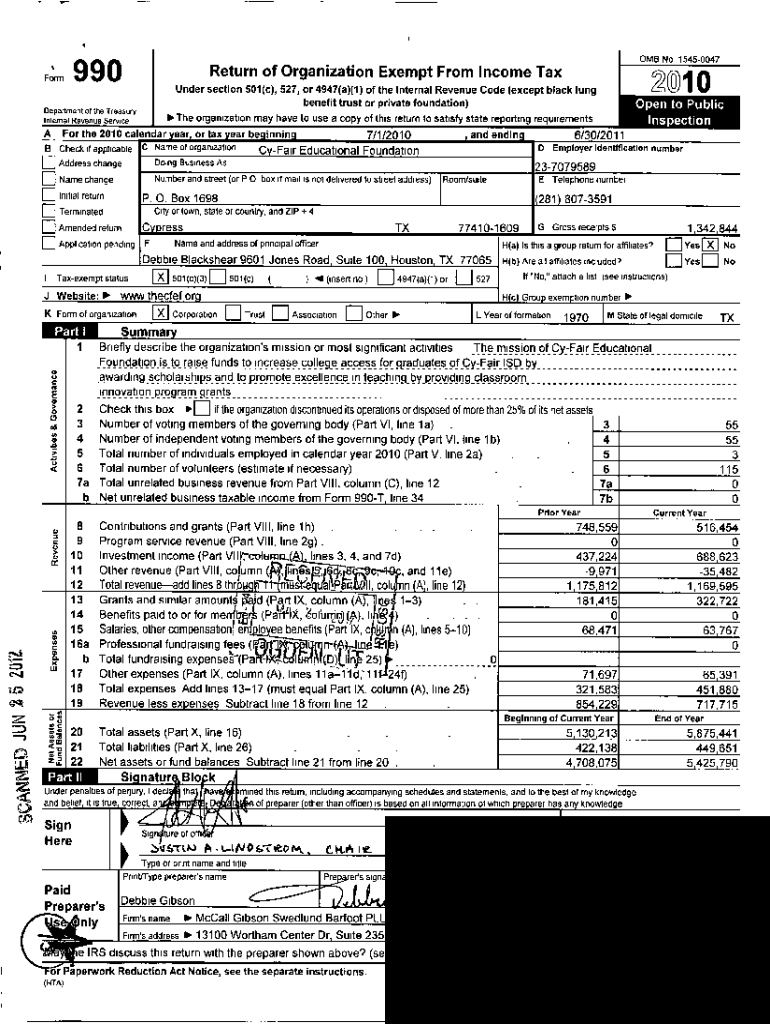 Fillable Online OMB No 1545-0047Return of Organization Exempt From ...