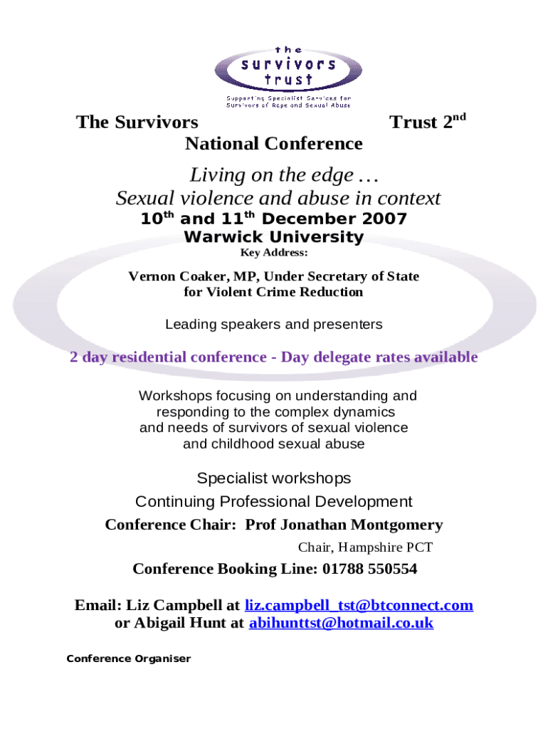 Inaugural - Warwick - warwick ac Doc Template | pdfFiller