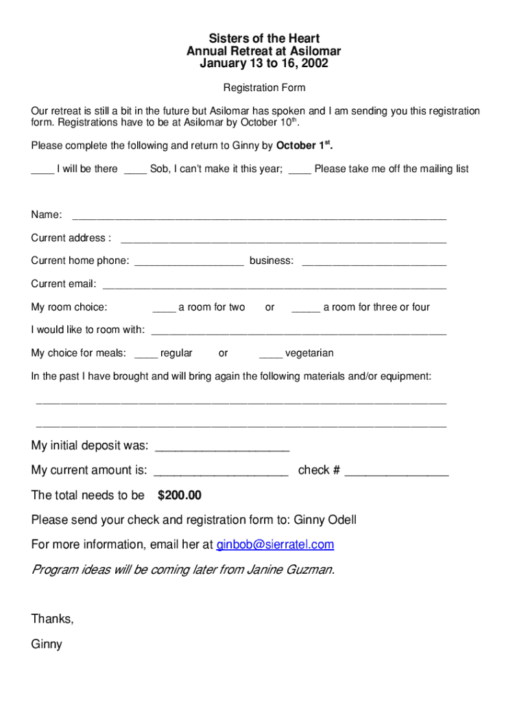 Fillable Online Return to Sisters Site Fax Email Print - pdfFiller