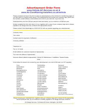 Fillable Online ad-order-form-vehicle-ac.doc Fax Email Print - pdfFiller