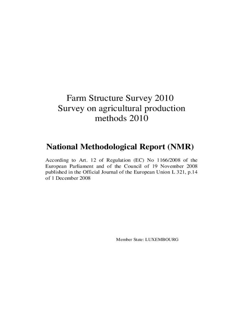 Fillable Online ec europa Farm Structure Survey 2010 Survey on ...