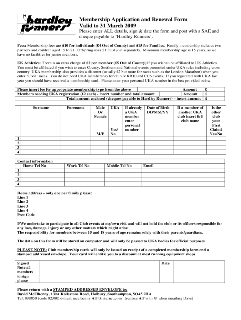Fillable Online HR memb form 0809 h.rtf Fax Email Print - pdfFiller