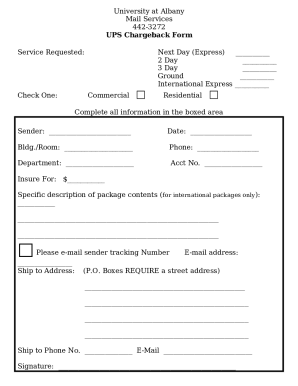 UPS Chargeback Doc Template | pdfFiller