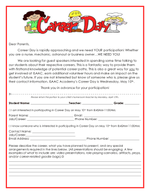 Fillable Online Career Day Letter To Parentsblog.rachitsingh Fax Email ...