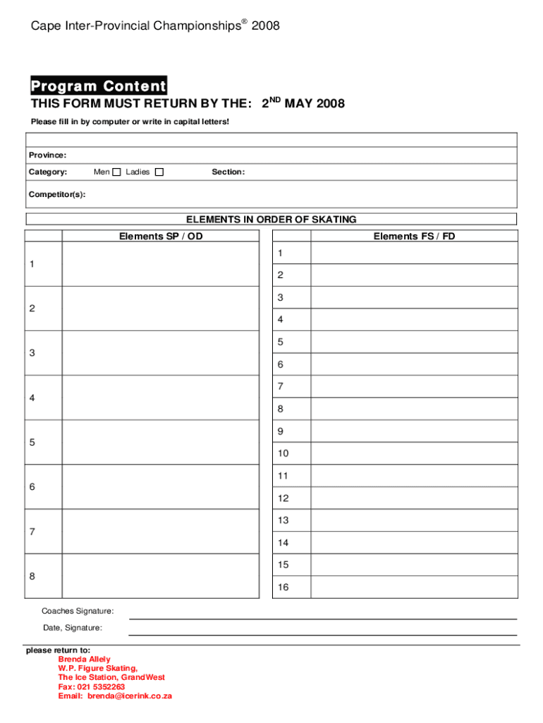 Fillable Online CIP Planned Program Content Form 2008.doc Fax Email ...