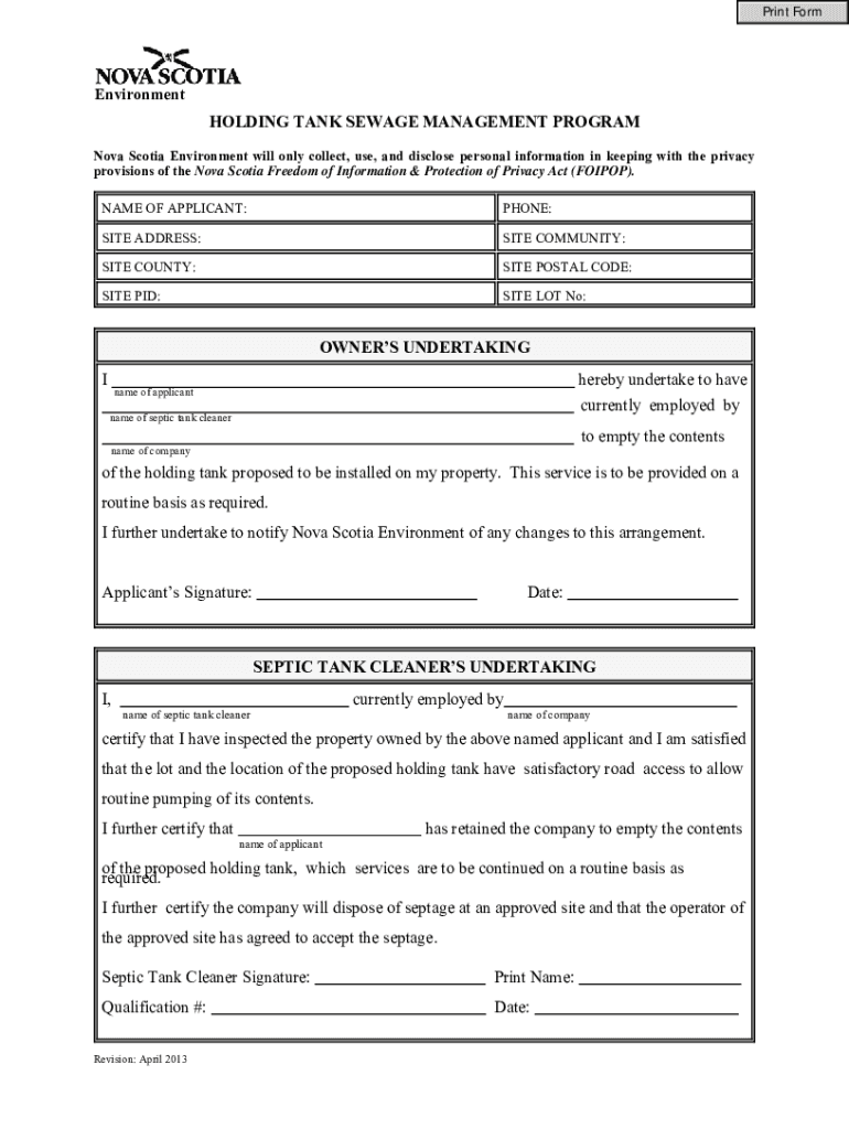 Fillable Online On-site Sewage Disposal Systems Regulations - Nova Scotia Fax Email Print ...