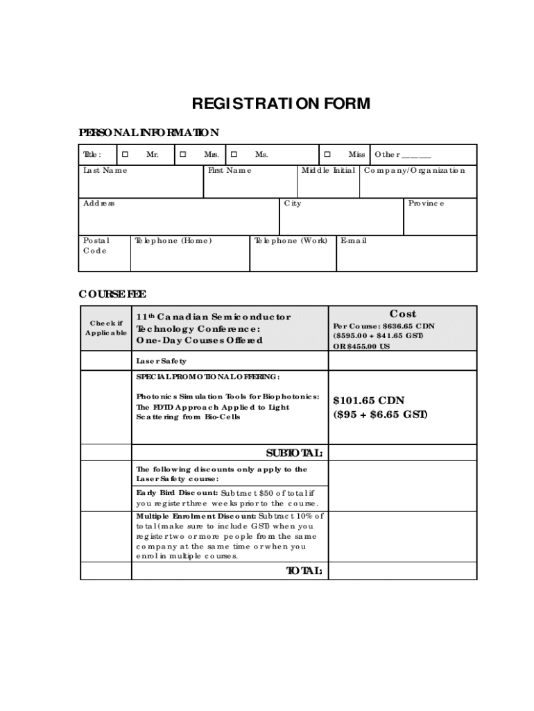 Fillable Online REGISTRATION FORM August 2003.PDF Fax Email Print ...