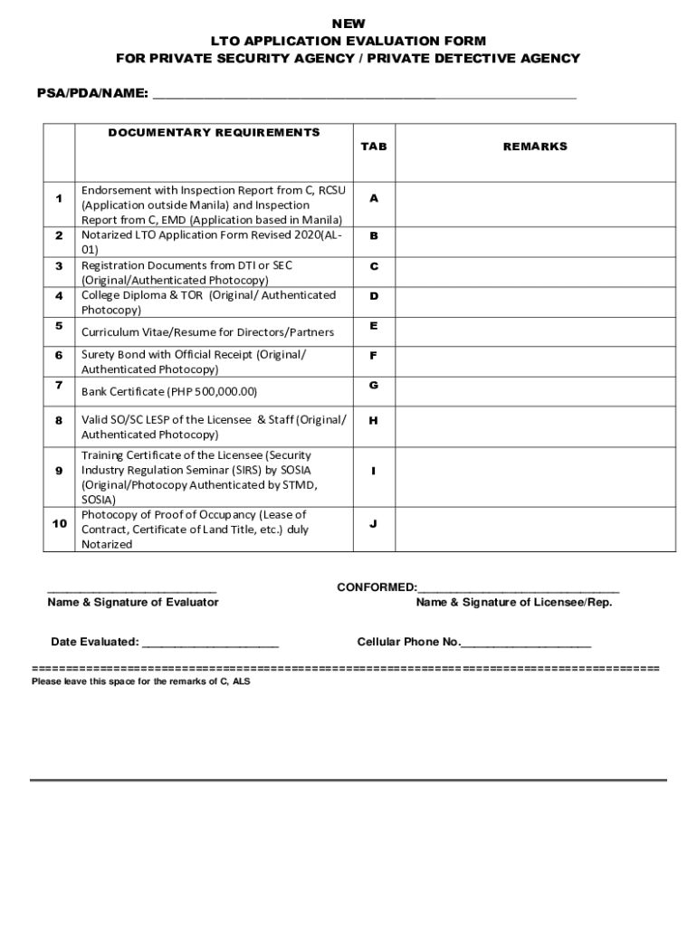 Lto Evaluation - Fill Online, Printable, Fillable, Blank | pdfFiller