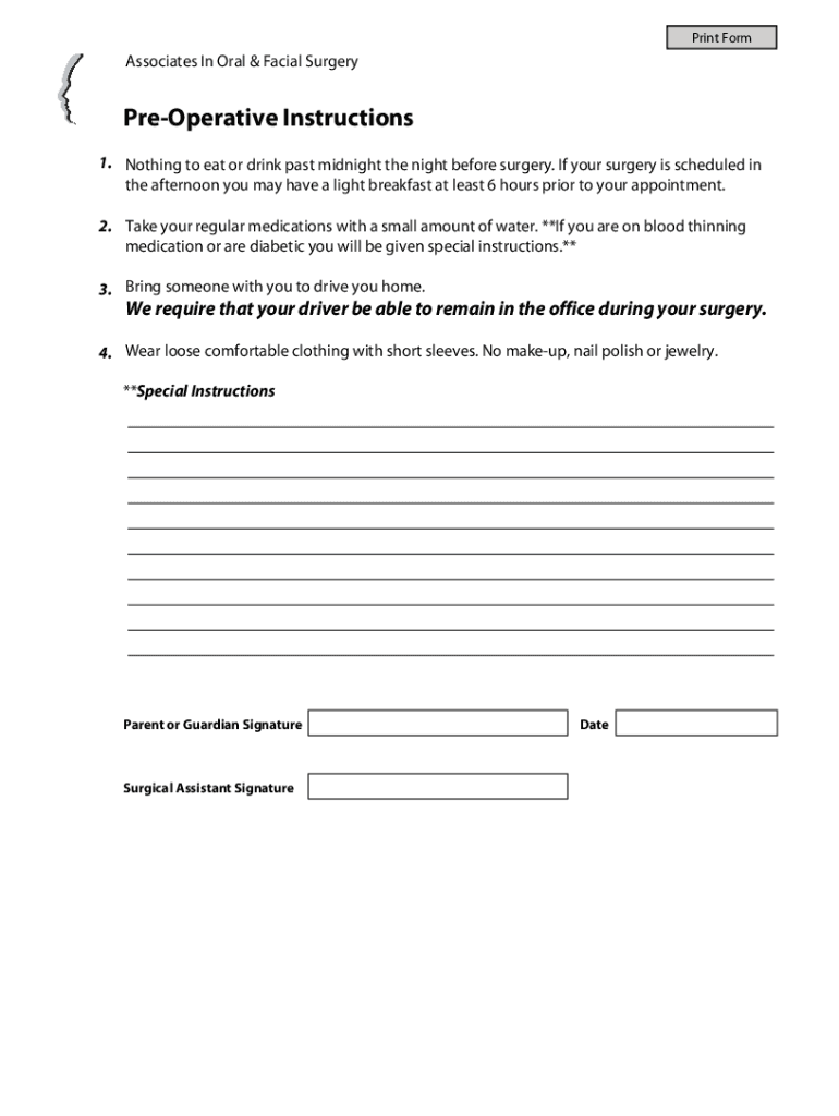 Fillable Online AIOFS Pre-Op Form. AIOFS Pre-Op Form. Fax Email Print ...