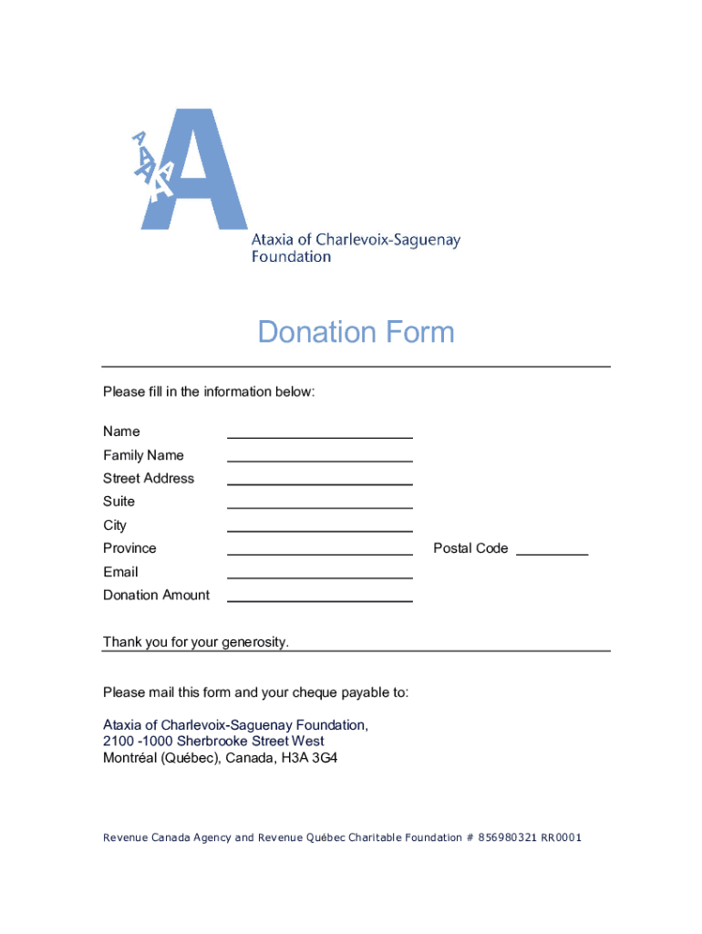 Fillable Online Donation Form Template - PDF Formate-database.org Fax ...