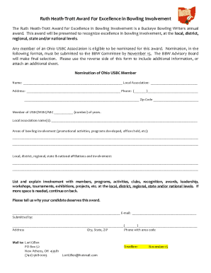 Fillable Online RHT award form.doc Fax Email Print - pdfFiller