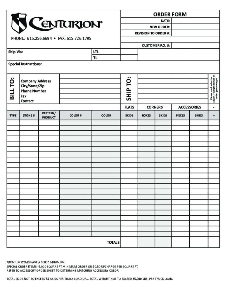Fillable Online NEW ORDER: Fax Email Print - pdfFiller