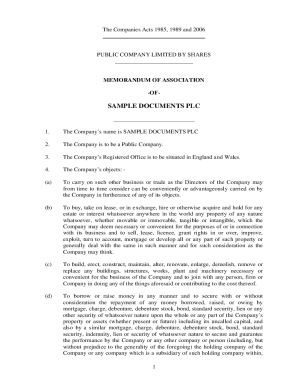 Fillable Online SAMPLE DOCUMENTS PLC Fax Email Print - pdfFiller