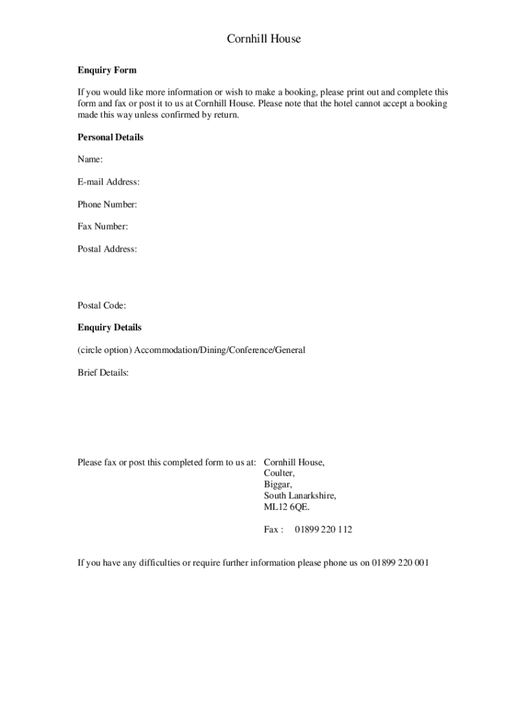 Fillable Online 20 Best Modern Creative Free Inquiry Form Templates ...