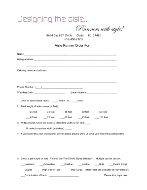 Fillable Online Designing the aisle Fax Email Print - pdfFiller