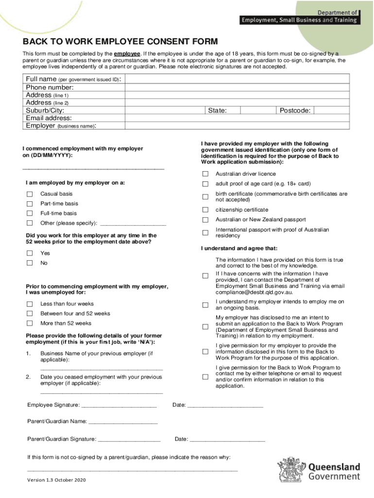Fillable Online If the employee is under the age of 18 years, this form ...