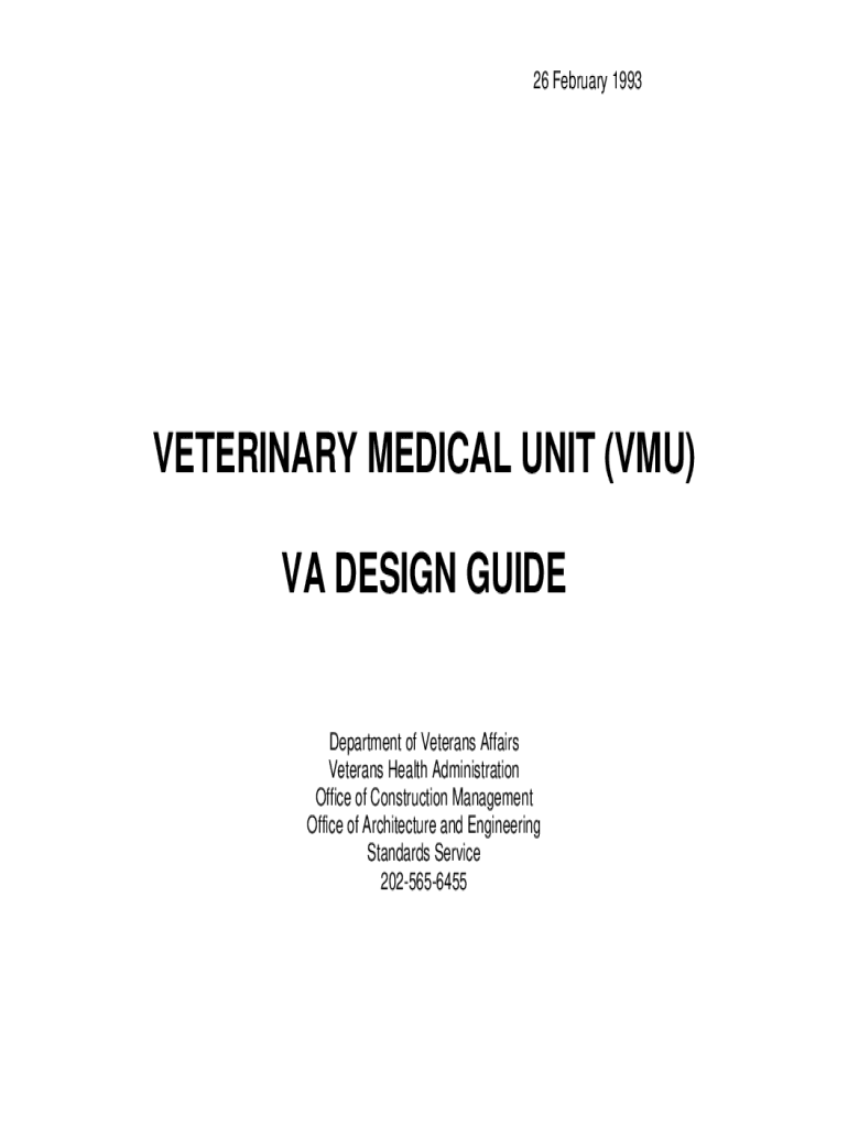 Fillable Online VETERINARY MEDICAL UNIT (VMU) VA DESIGN GUIDE Fax Email ...