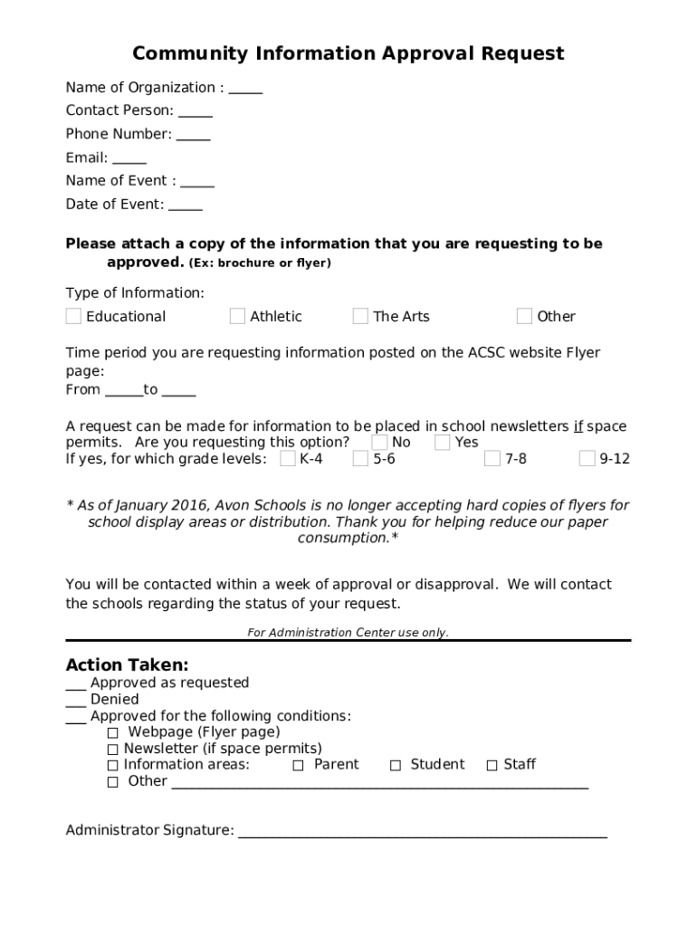 Community Ination Approval Request - Avon Community School ... Doc ...