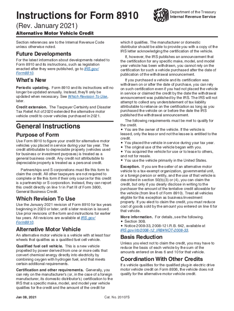 Form 8910 - Fill Online, Printable, Fillable, Blank | pdfFiller