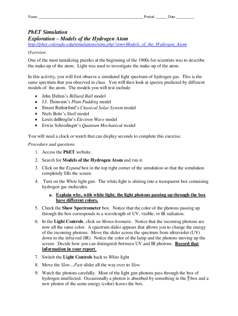 Fillable Online Use of a PhET Interactive Simulation in General ...