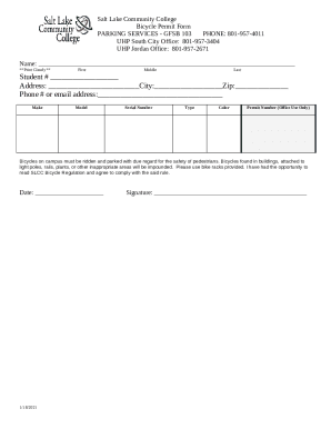 Bicycle Permit Doc Template | pdfFiller