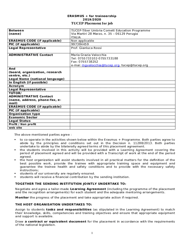 llp - erasmus - Tucep Doc Template | pdfFiller