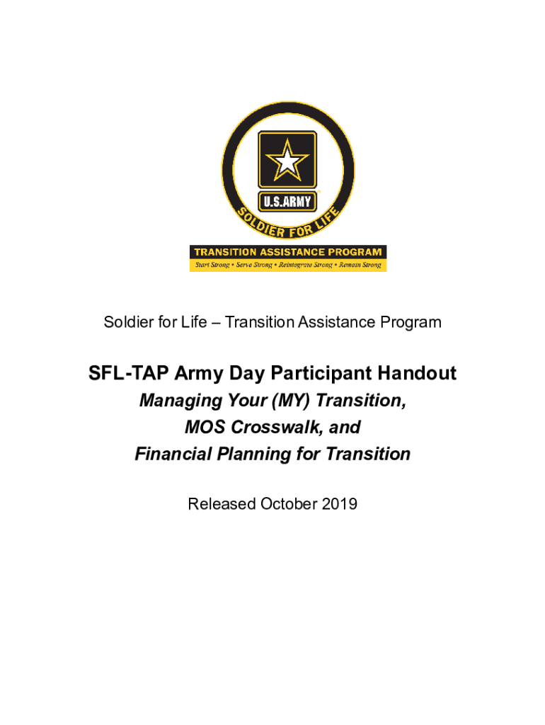 Fillable Online SFL-TAP Army Day Participant Handout - Fort Benning Fax ...