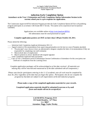 Early Completion Option (ECO) Doc Template | pdfFiller