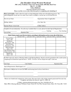 Fillable Online Tulsa-PRCA Housing Form (2).doc Fax Email Print - pdfFiller