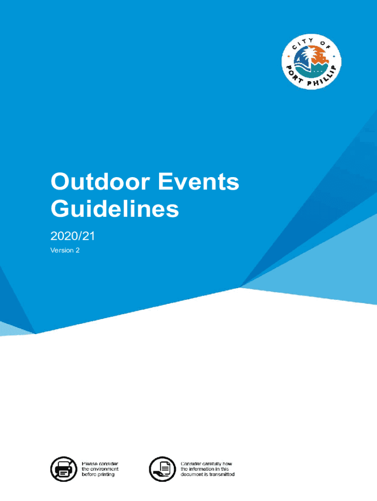 Fillable Online City of Port Phillip Outdoor Events Guidelines 2020/21 ...
