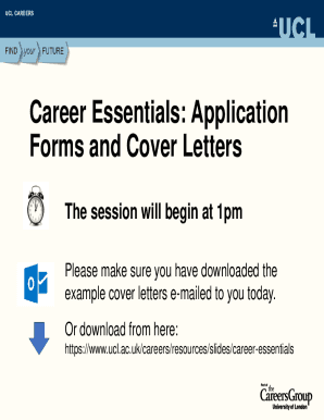 Fillable Online Career Essentials: Application Forms and Cover Letters ...
