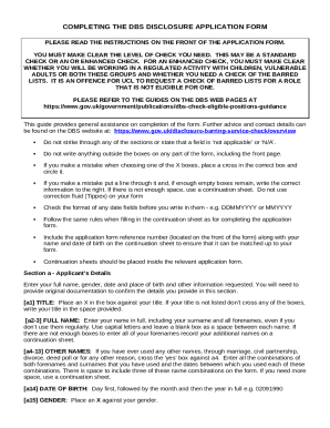 completing the dbs disclosure application - UCL Doc Template | pdfFiller