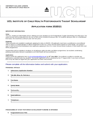 UCL INSTITUTE OF CHILD HEALTH Doc Template | pdfFiller