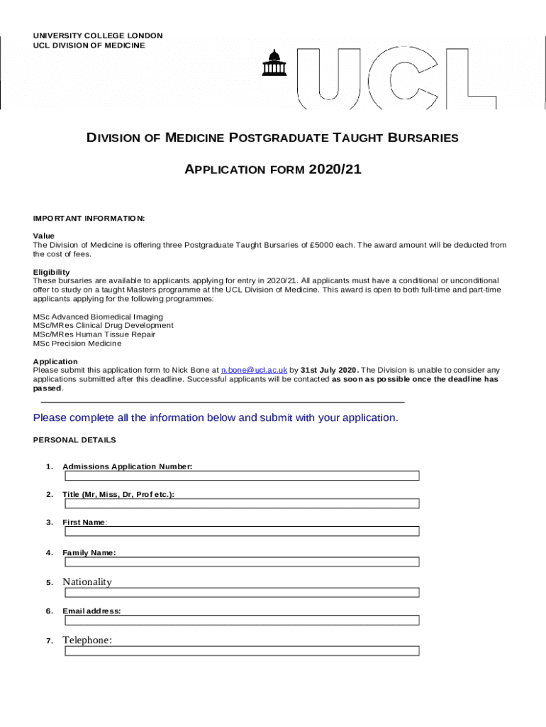 Application 2020 21 UCL Doc Template PdfFiller Application 2020 21 UCL Doc Template PdfFiller