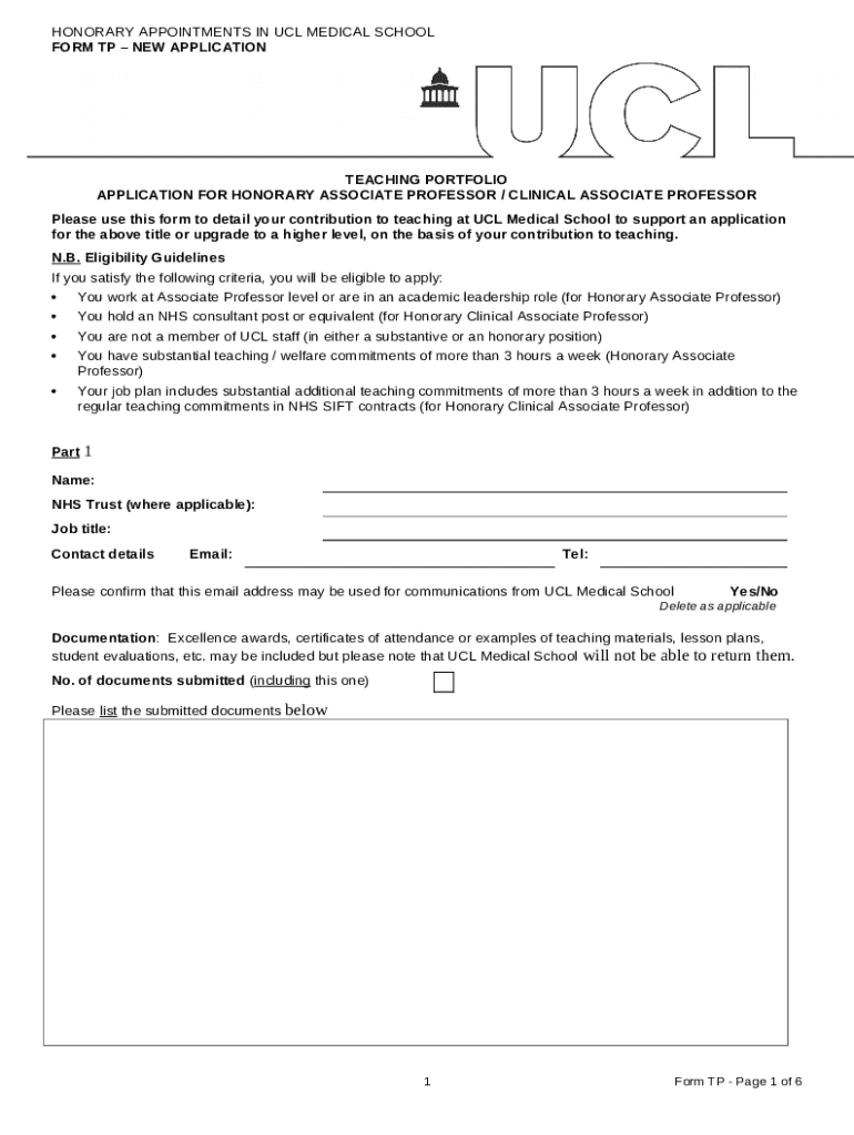 TP: Teaching Portfolio - UCL Doc Template | pdfFiller