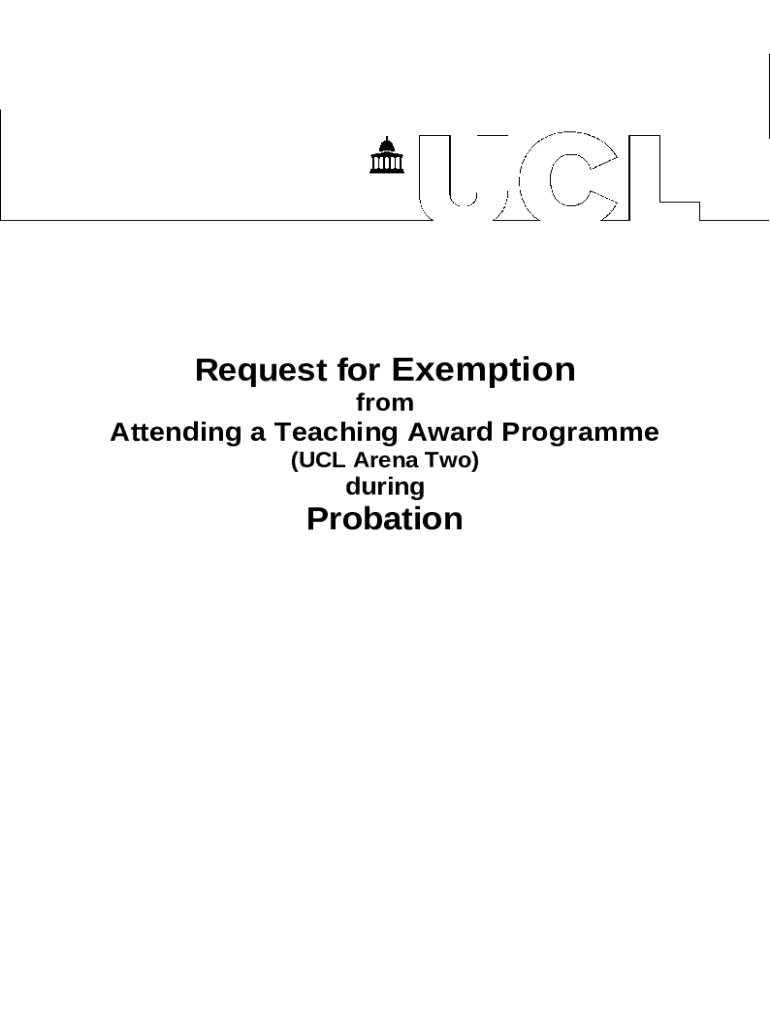 complete the exemption - UCL Doc Template | pdfFiller