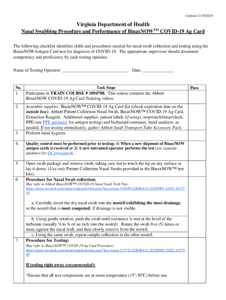Fillable Online Rapid Antigen Testing - Virginia Department of Health ...