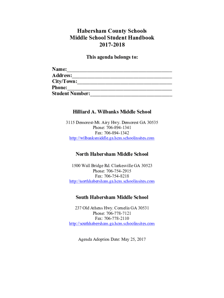 Fillable Online images pcmac Habersham County Schools Middle School Student ... - images Fax ...