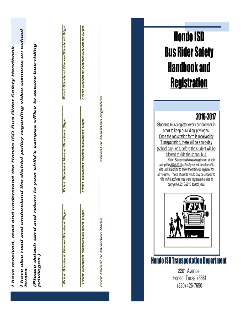 Fillable Online images pcmac Hondo ISD Bus Rider Safety Handbook and ...