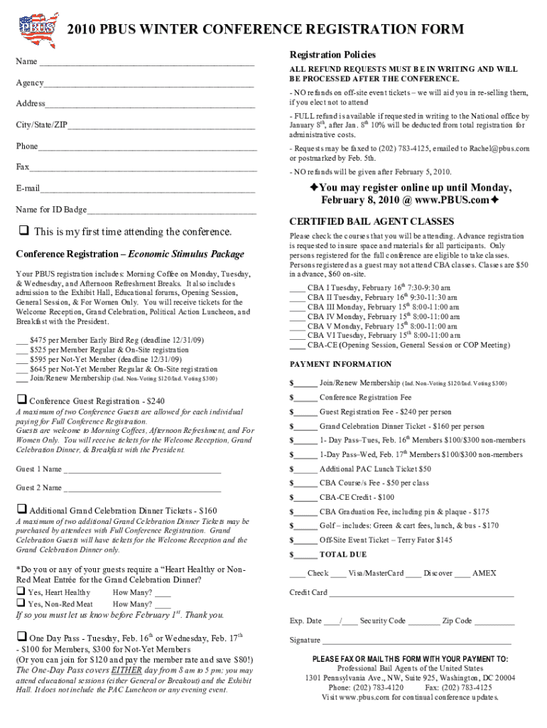 Fillable Online Registration 2010 Win Form Fax Email Print - pdfFiller